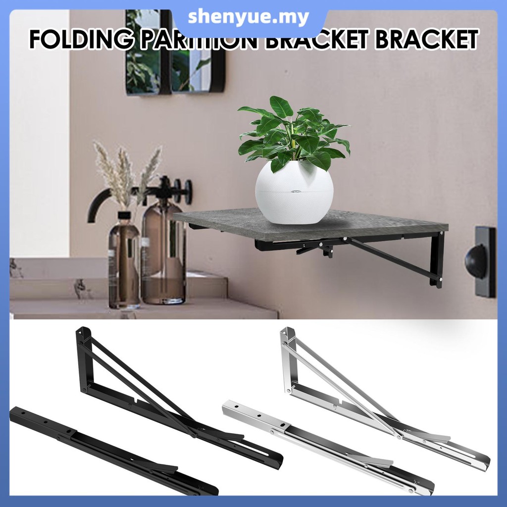 2Pcs Folding Shelf Brackets Heavy Duty L Bracket for Table Wall Mounted ...