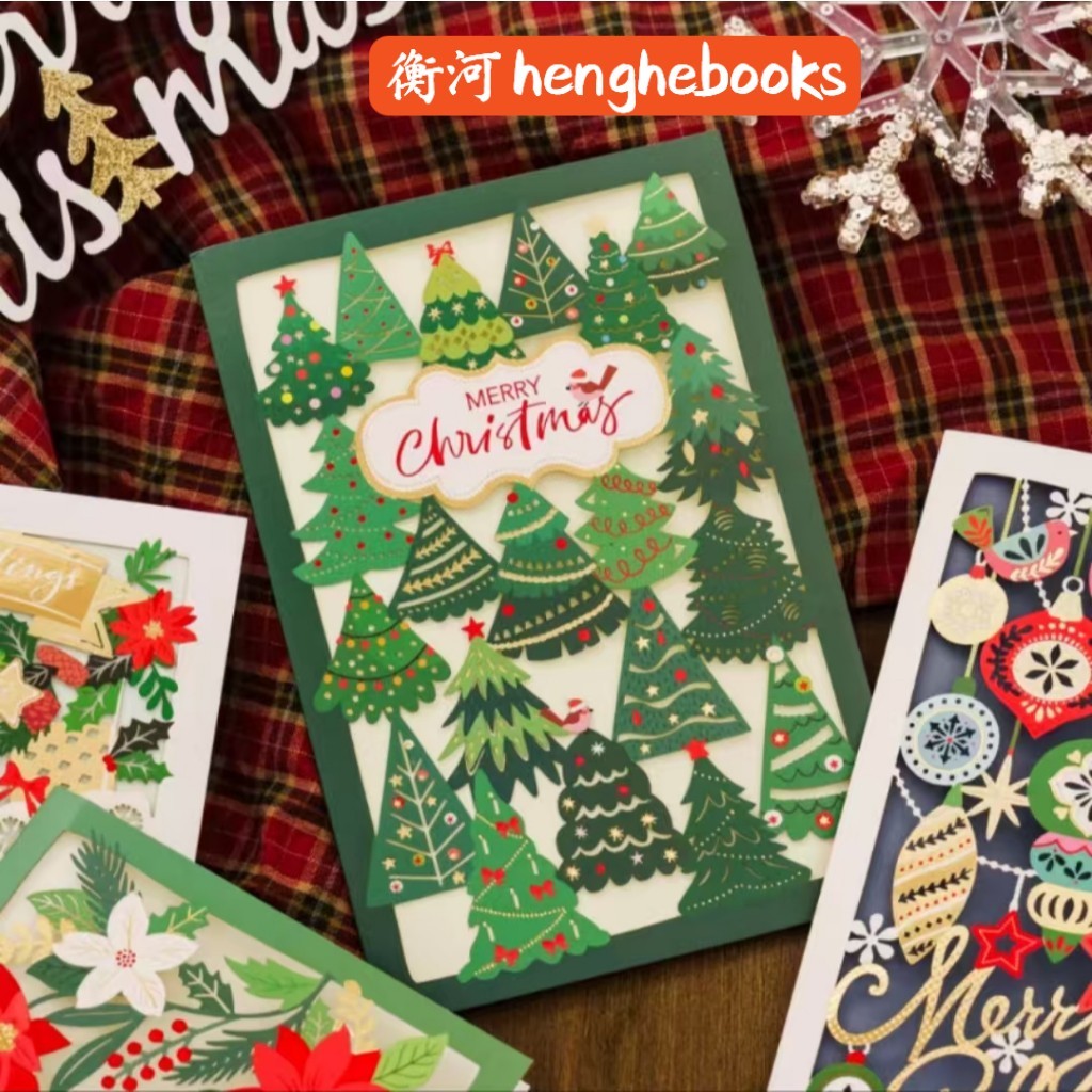 Kad Krismas 圣诞贺卡祝福卡镂空造型卡片 Greeting Card Christmas Card Wishes Card ...