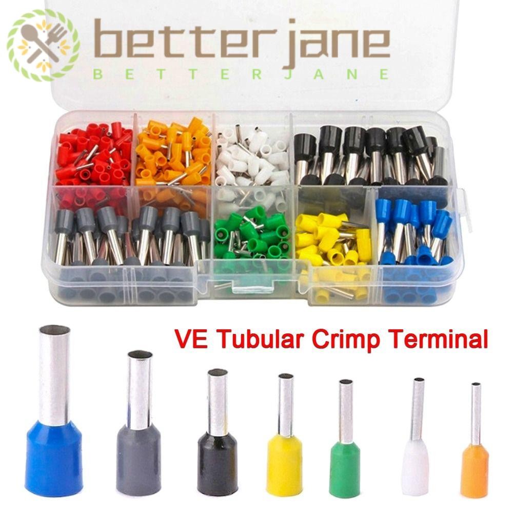 BETTER-JANE 300/400/700PCS Tube Terminal Boxed Block Cord End Connector ...