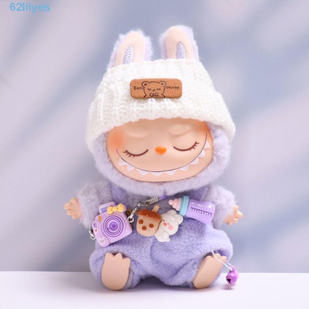 LILYES 17cm Labubu Dolls Clothes, Milk Tea Fries Sitting Labubu Clothes ...
