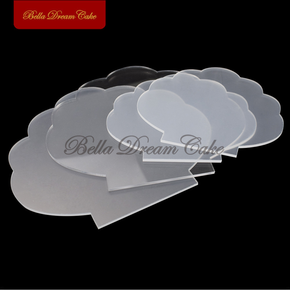 2pc/set Seashell Design Clear Acrylic Cake Disks DIY Buttercream ...