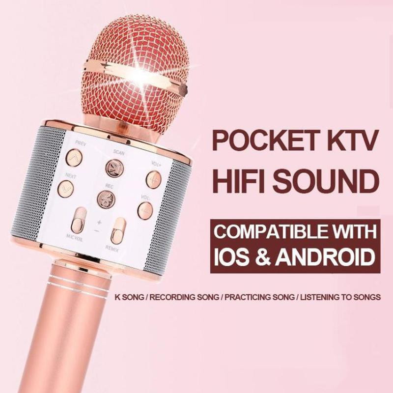 WS858 Karaoke KTV Mic Bluetooth Wireless Handheld Microphone & HiFi Speaker For Mobile Phone ...
