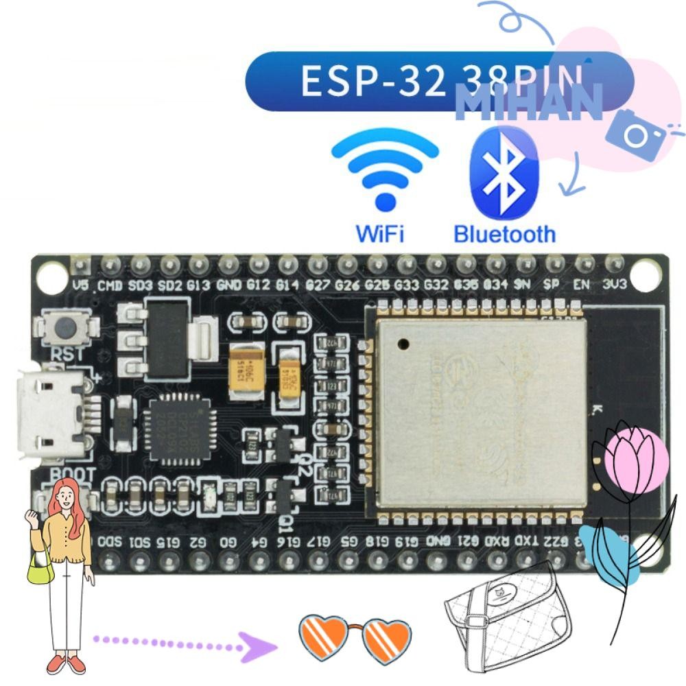 MIHAN ESP32 ESP-32S Development Board, ESP-WROOM-32 Dual-Mode WiFi + Bluetooth Microcontroller ...