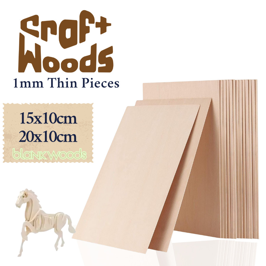 15Pcs Craft Board Thin Wood Sheets 1mm for Toys Building Carving ...