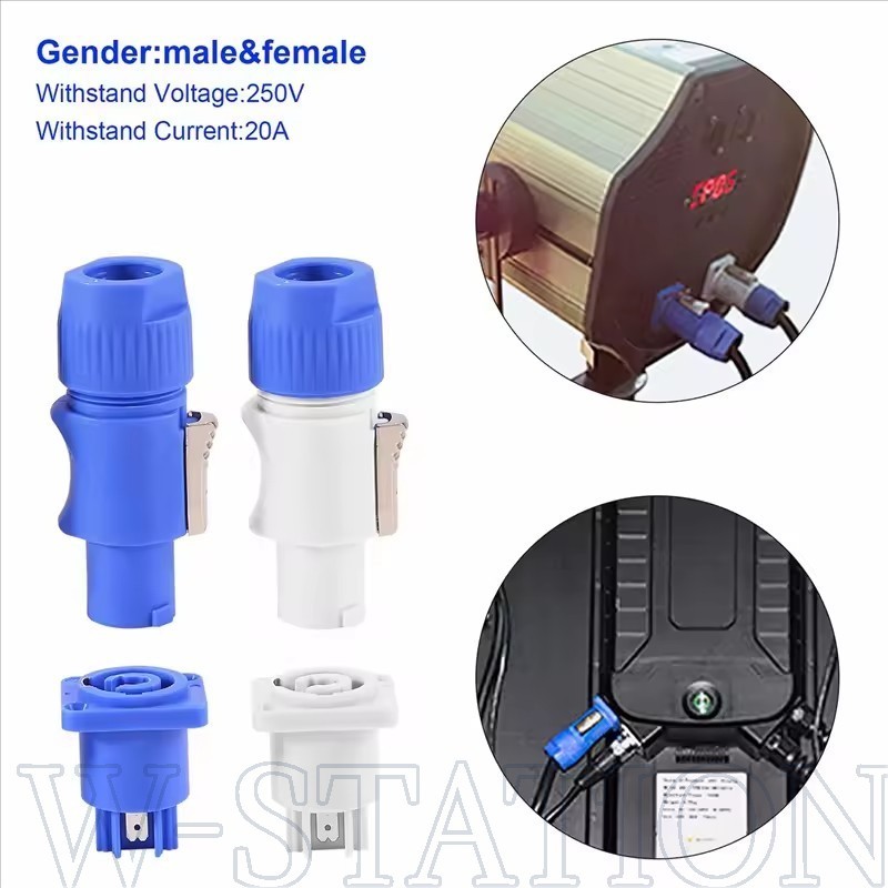 LED Stage Lighting Power Plug - 3 Pin Male Power Connector - I/O Lighting Audio Plug - Display ...