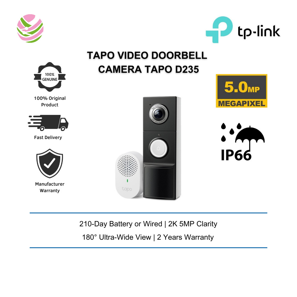 TP-Link Tapo D235 Video Doorbell Camera (Full Color Night Vision with ...
