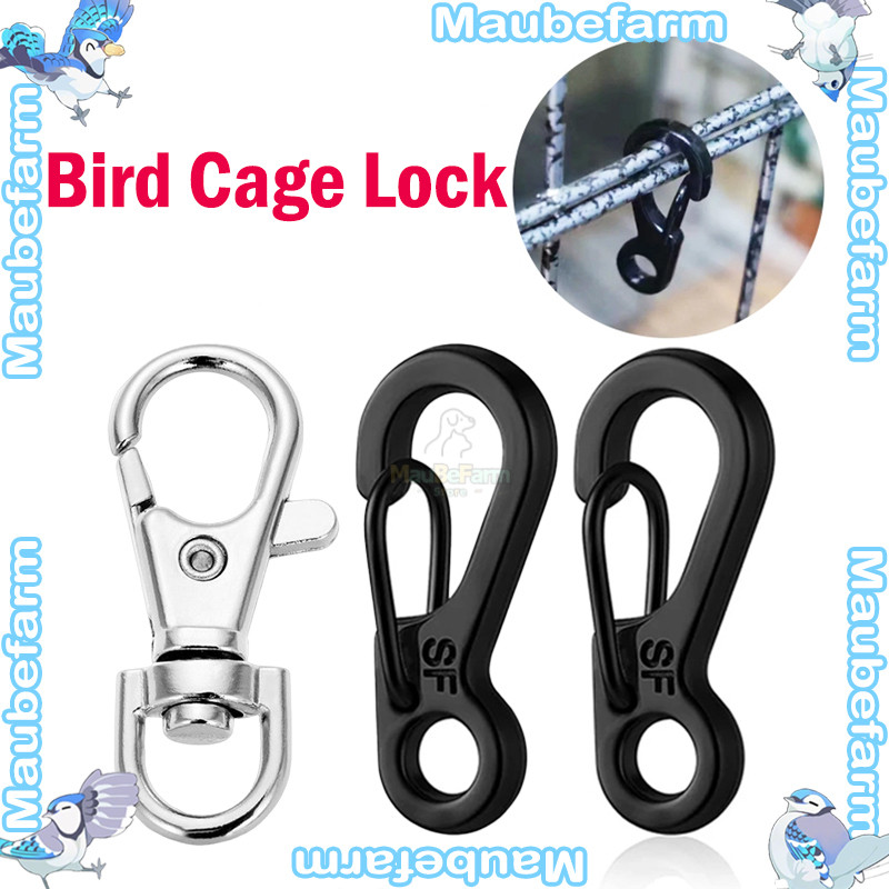 Metal Bird Cage Lock Black Spring Hook Lock Clip for Pet Parrot ...