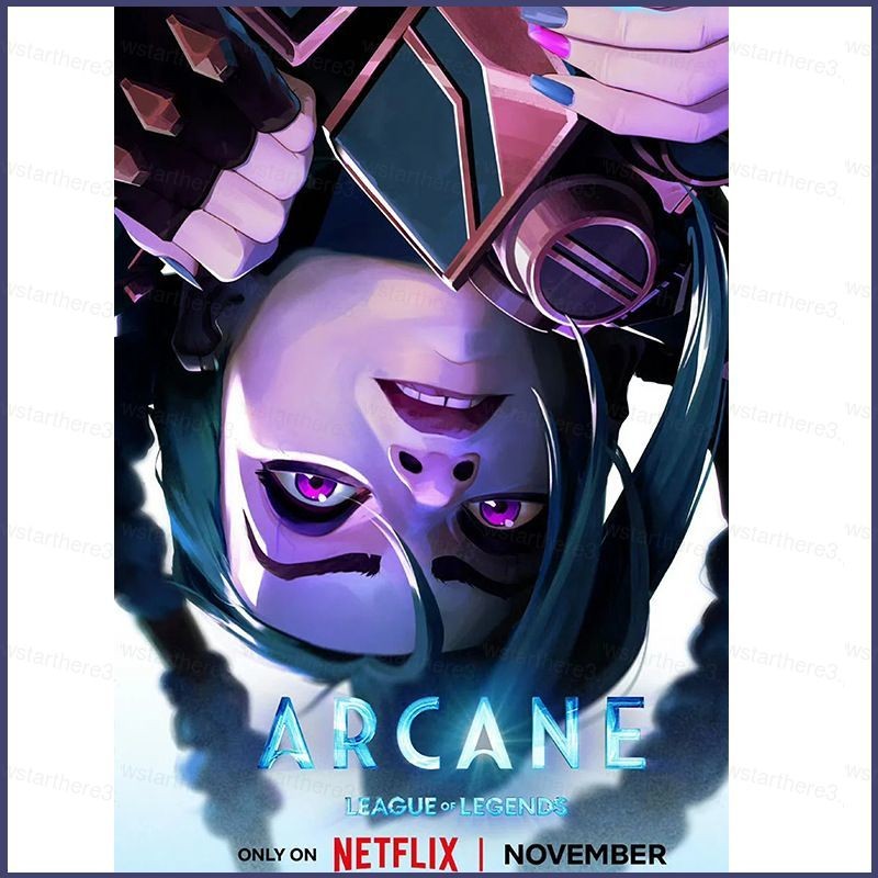 YE Arcane 2 League of Legends poster Jinx Jayce wall sticker 30cm ...