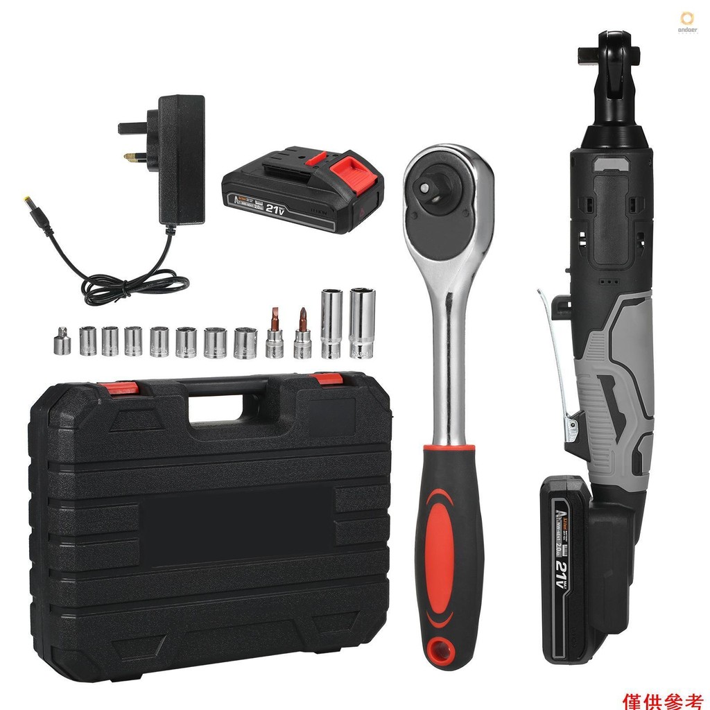 Ado)Cordless Electric Ratchet Wrench Set 3/8'' 320 RPM 21V Battery ...