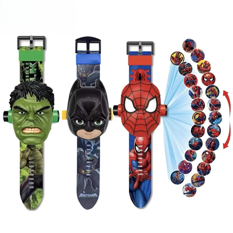 Children 3D Watch Projection Hulk Cartoon Superheroes Spiderman Iron ...