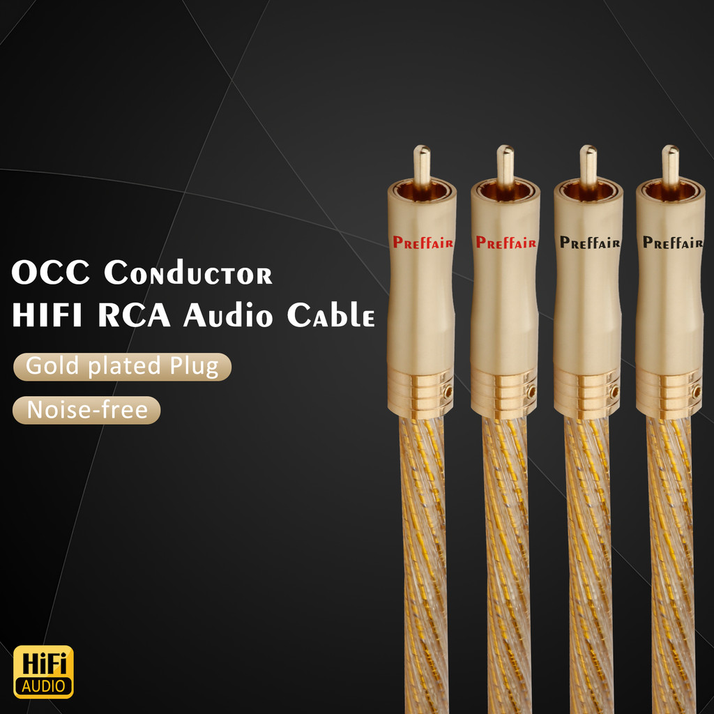 HIFI Odin RCA Cable 8N OCC Silver Plated RCA Cable with gold palted rca ...