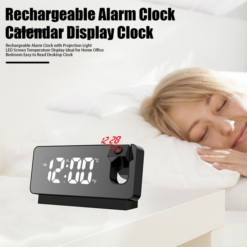 Rechargeable Alarm Clock Led Screen Clock Rechargeable Projection Alarm ...