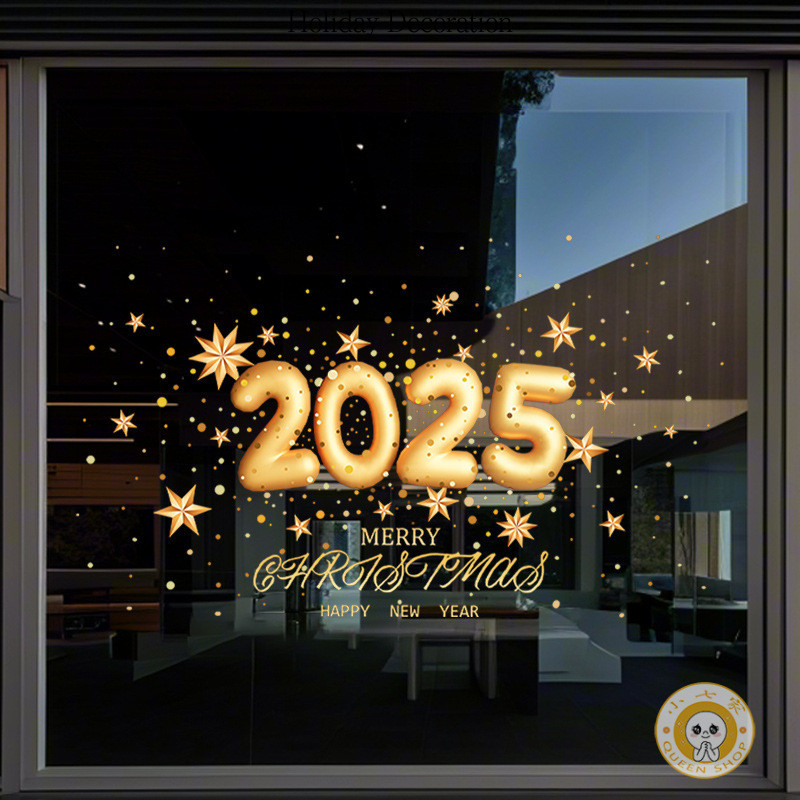 Christmas 2025 Decorative Stickers for Window Glass Doors Electrostatic ...
