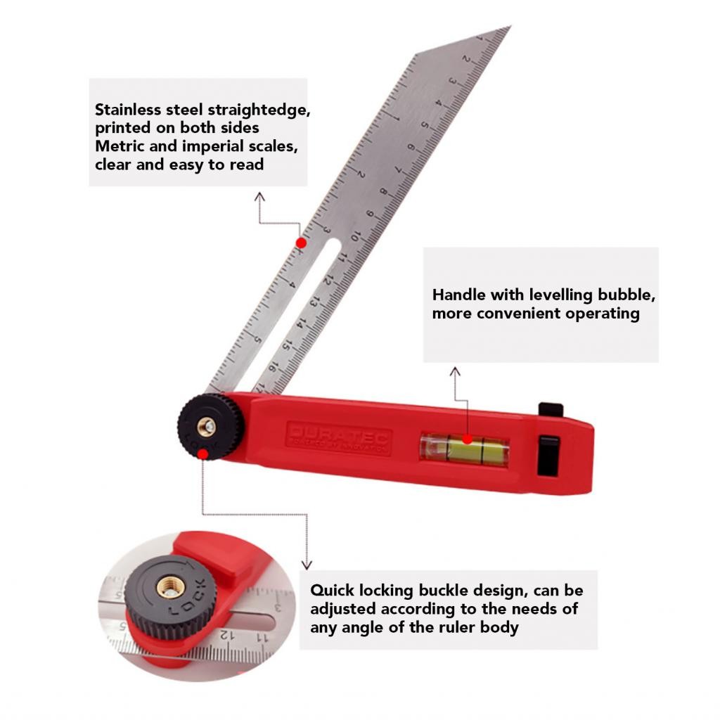 Superparis T Bevel Carpenters Angle Finder Wood Protractor Tool Quick ...