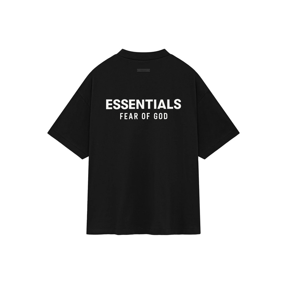 Fear of God Essentials Core Logo Jersey Crewneck Tee Black (FW24 ...