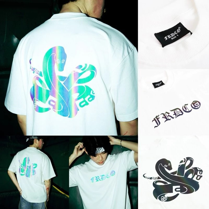 FRDCO RAINBOW REFLECTIVE SNAKE TEE (WHITE) | Shopee Malaysia