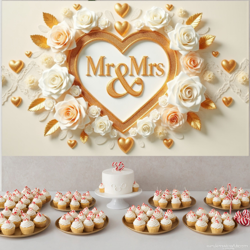 Floral Mr & Mrs Engagement Decorations Backdrop Couples Wedding Bride ...