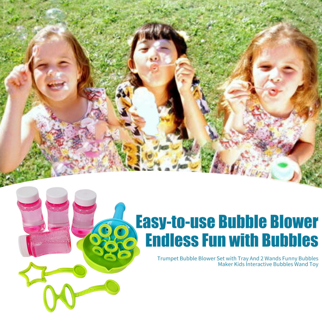 Lingoer| Harmless Bubble Toy Bubble Toy for Kids Interactive Trumpet Bubble Blower Set for Kids ...
