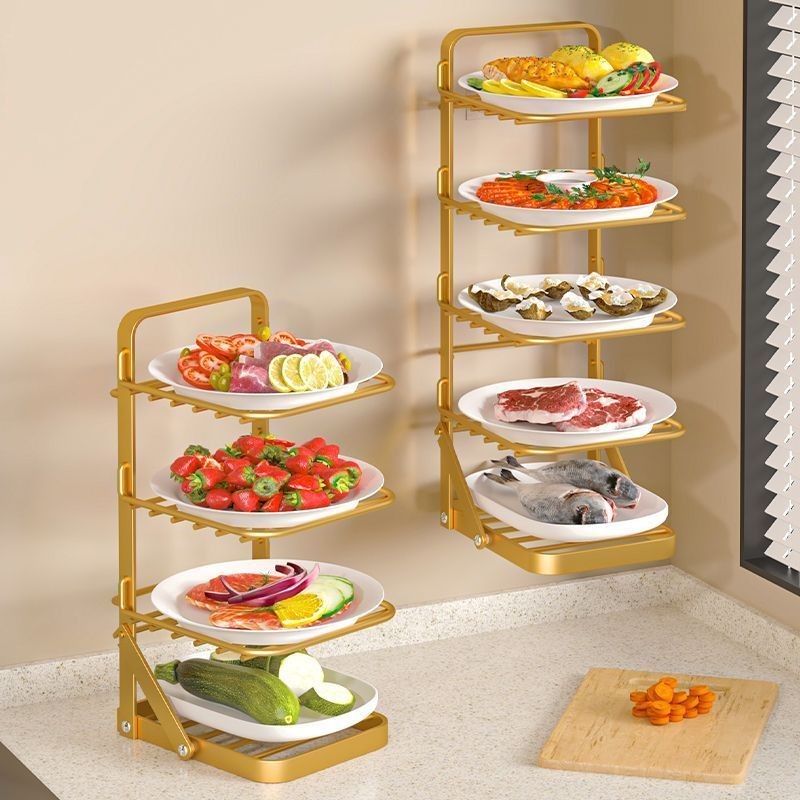 Kitchen Preparation Rack Foldable Perforation-Free Side Dish Rack ...