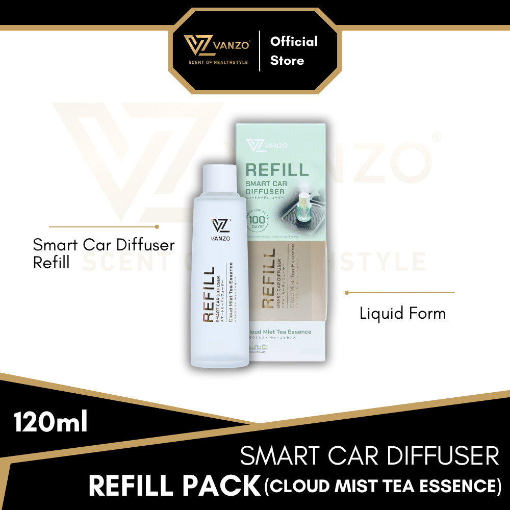 VANZO Smart Car Diffuser Refill Pack (Cloud Mist Tea Essence) 100ml ...