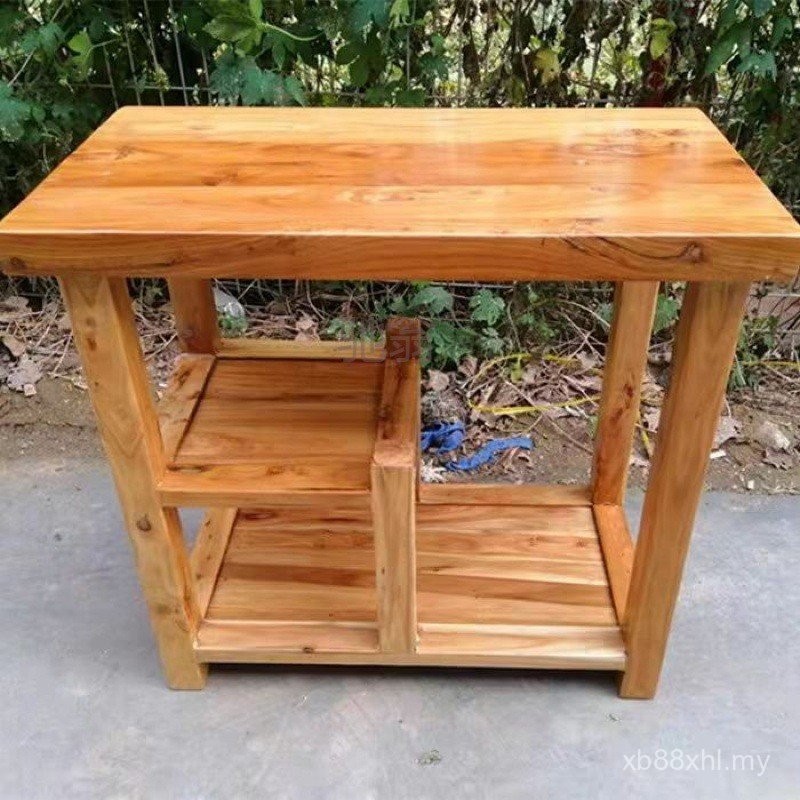 2 @ Old elm kayu solid teh kabinet kayu balak sisi kayu akuarium sudut ...