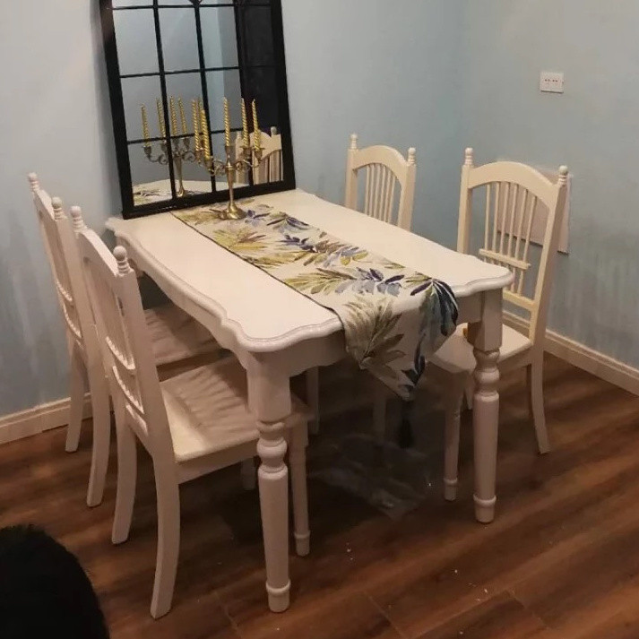 Dining Table Set with 4 Chairs Meja Makan 4 Kerusi Perabot Rumah Modern ...