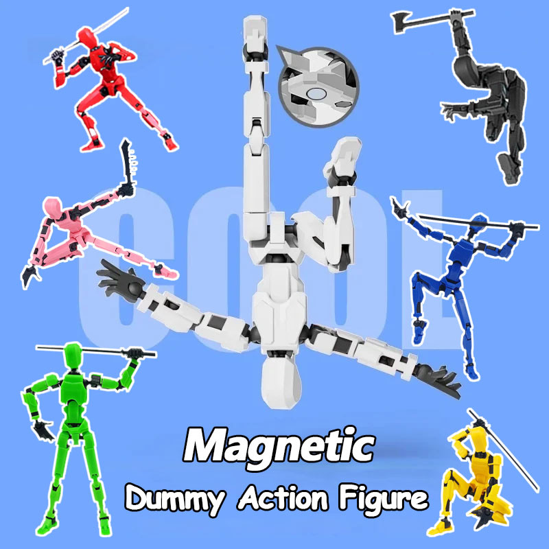 Magnetic Lucky 13 Dummy Action Figures Toys 3d Printed Multi Joint ...