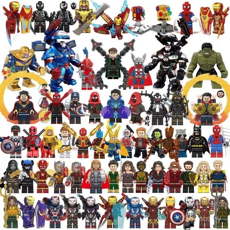 Marvel Heroes Avengers Full Set of Building Blocks Minifigures Iron Man ...