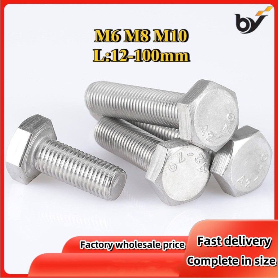 304 Stainless Steel Fine Thread External Hexagon Screw M6 M8 M10 Young Thread Screw Fine Thread ...