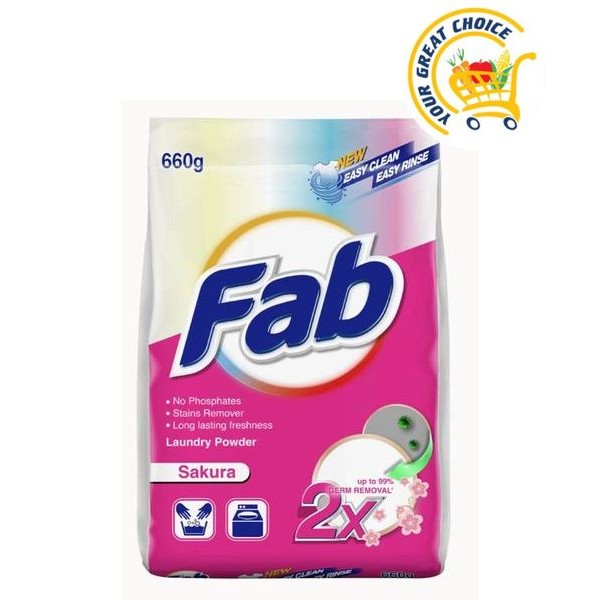 Fab Laundry Powder Detergent Sakura 660g | Shopee Malaysia