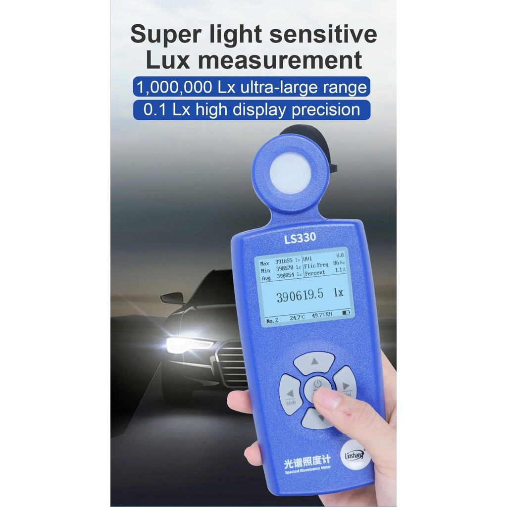 LS330 Spectral Illuminance Meter Luxometer Light Meter Digital CCT UVI ...