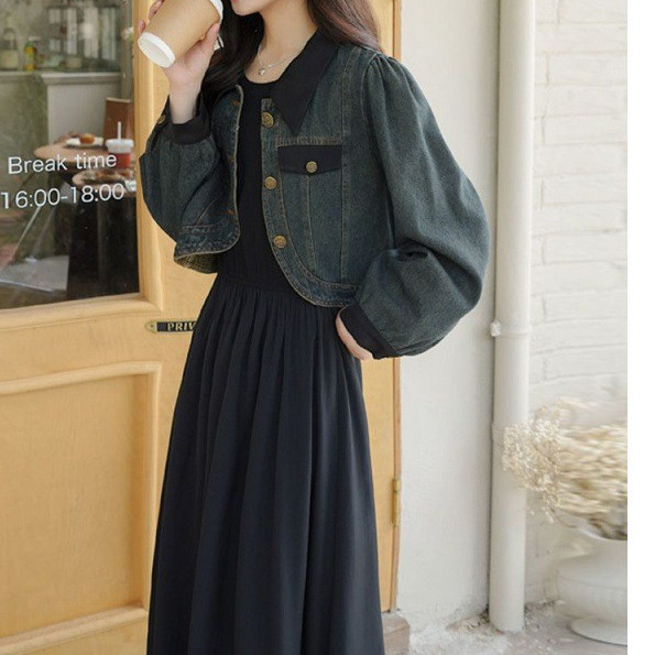 outfit woman outfit woman set Skirt sut denim wanita 2023 musim bunga ...