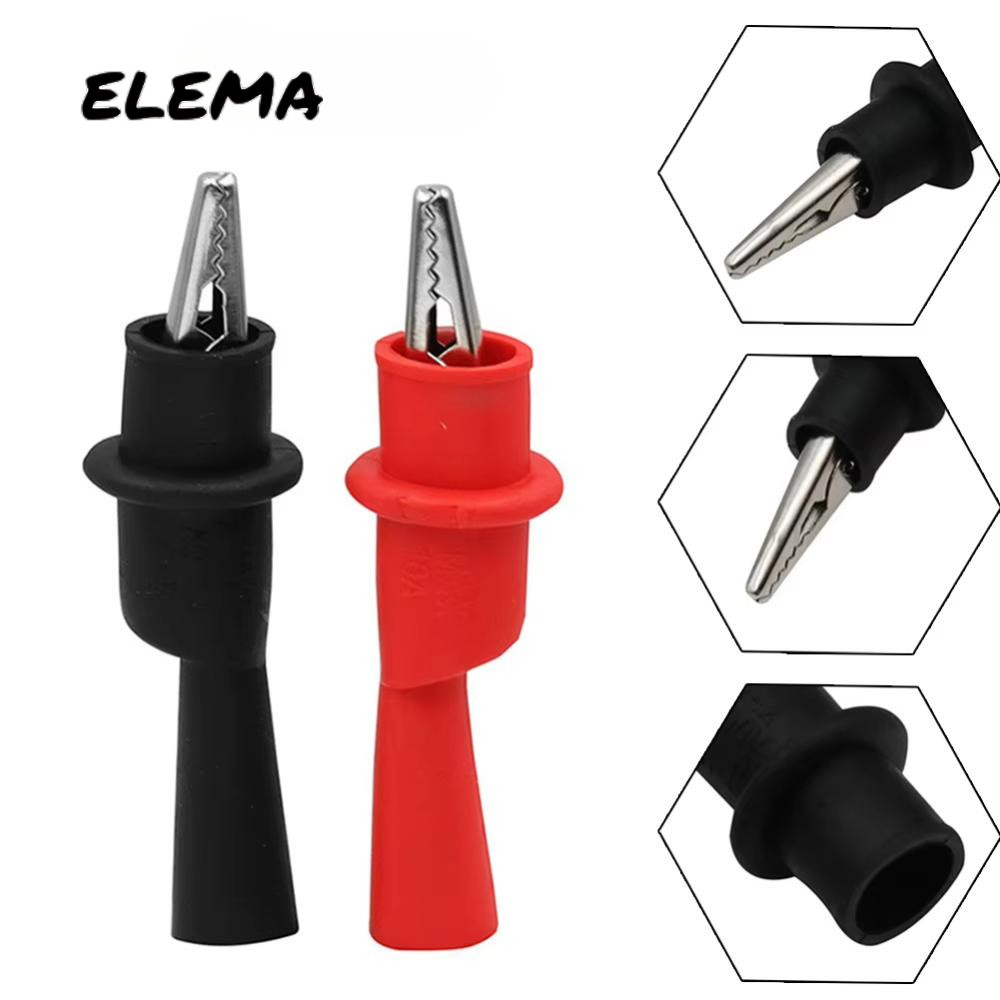1Pair Crocodile Test Clip Clamp Red+Black For Multi-Meter Tester Probe ...