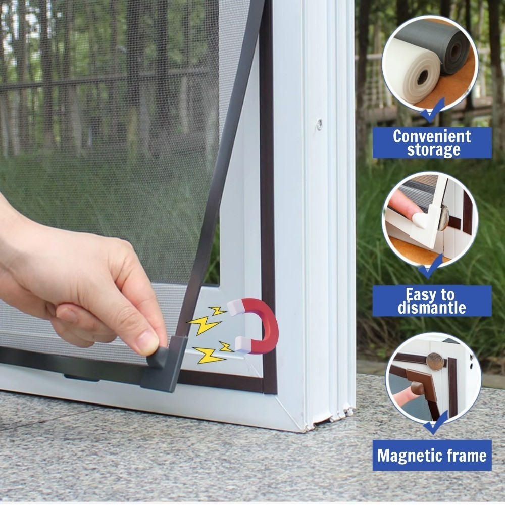 DIY Mosquito Net Magnetic Window Insect Screen Window Net Anti Mosquito ...