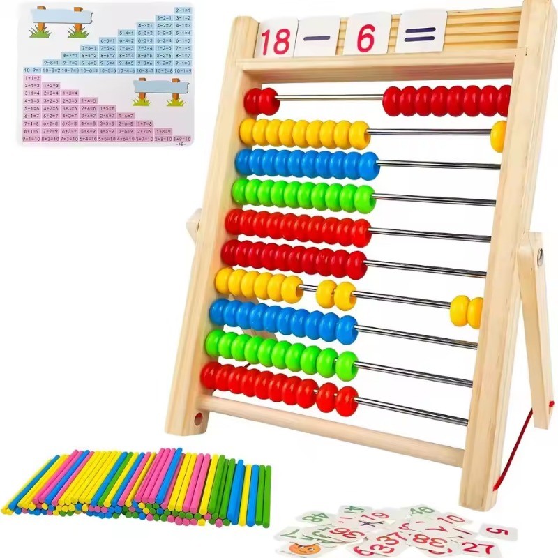 Children's Math Abacus Mental Arithmetic Pendant Educational Toy Wooden ...