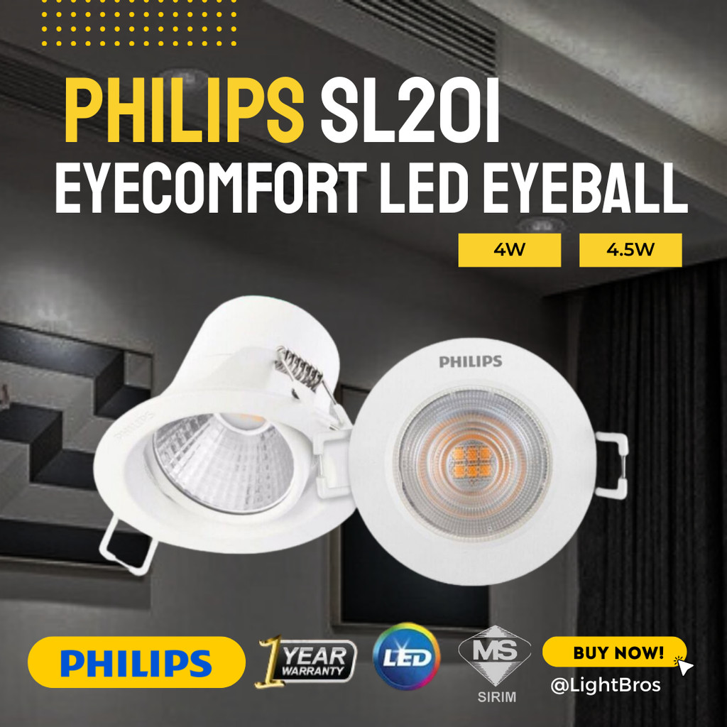 PHILIPS SL201 4W/4.5W EYECOMFORT LED EYEBALL LIGHT RECESSED LED ...