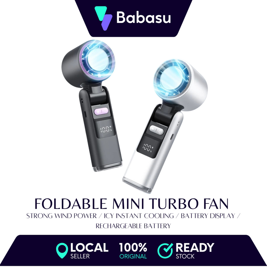 GLINK-Mini Turbo Fan Foldable Rechargeable Portable Handheld Fan ...