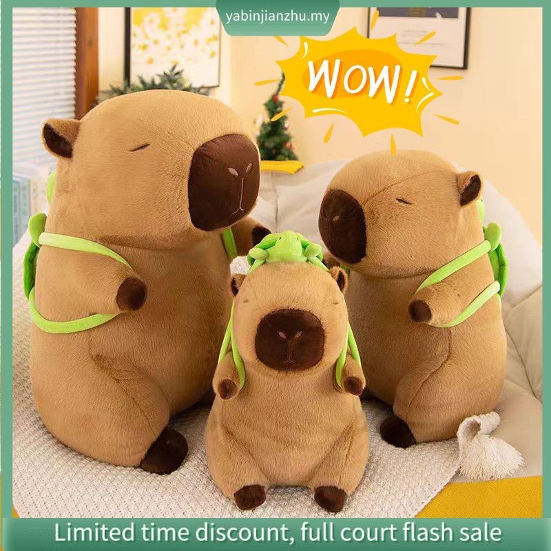 YANN Capybara Plush Toy, Cute with Happy Hat Kawaii Capybara, Red Bow ...