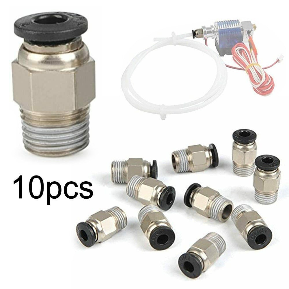 [Stock] PC4-M10 Male Straight Pneumatic PTFE Tube Push In Quick Fitting ...
