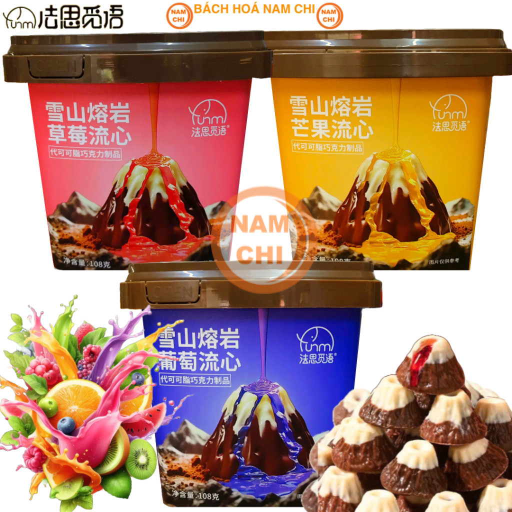 [MOUNTAIN Plastic BALLS] FASIMIYU Fresh Chocolate Candy Filled with Lava Melted Fruit Mount Fuji ...