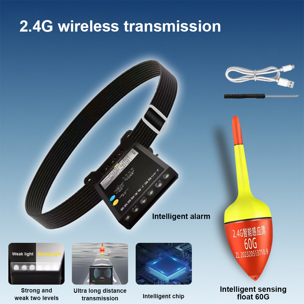 Wireless Fishing Bite Alarm Kit with illuminated Smart Induction Float ...