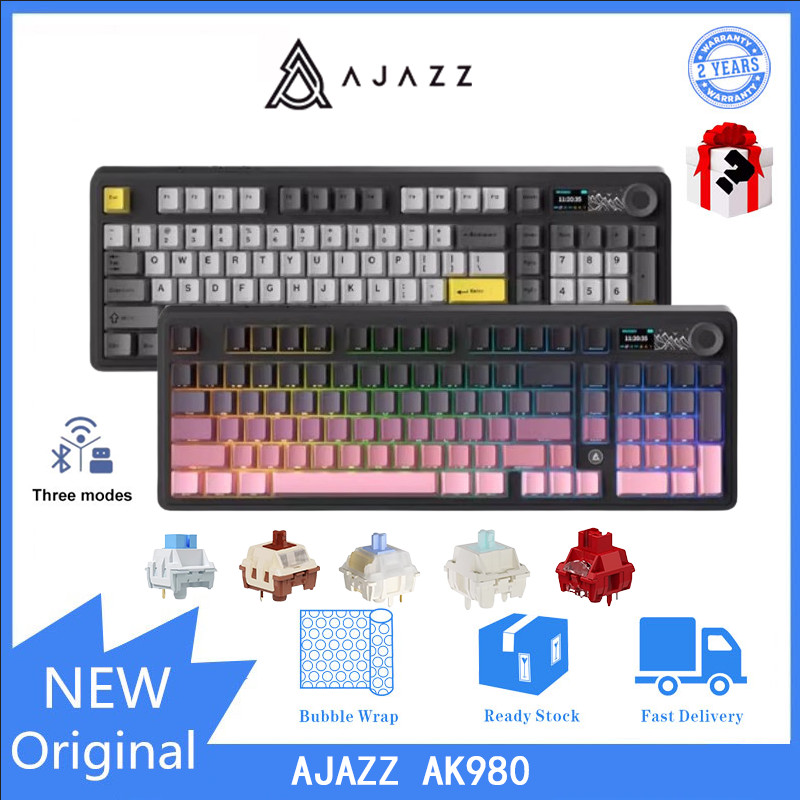 AJAZZ ak980 three mode mechanical keyboard with screen | Shopee Malaysia