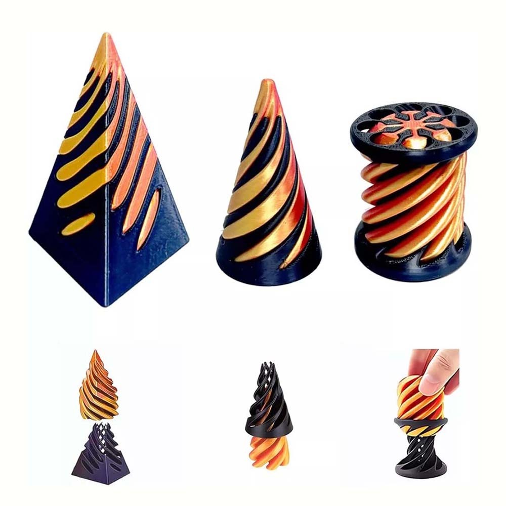 2024 3PC Impossible Cone 3D Printed Spiral Cone Fidget Toy,Impossible ...