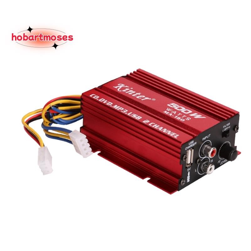 Car Audio Amplifier 12V Cable 2 Channels Mini Stereo Amplifier Amp ...