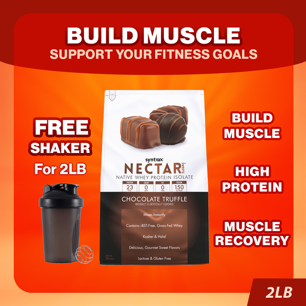 (Free Shaker + Creatine) SYNTRAX Nectar 2LB Whey Protein Isolate Low ...