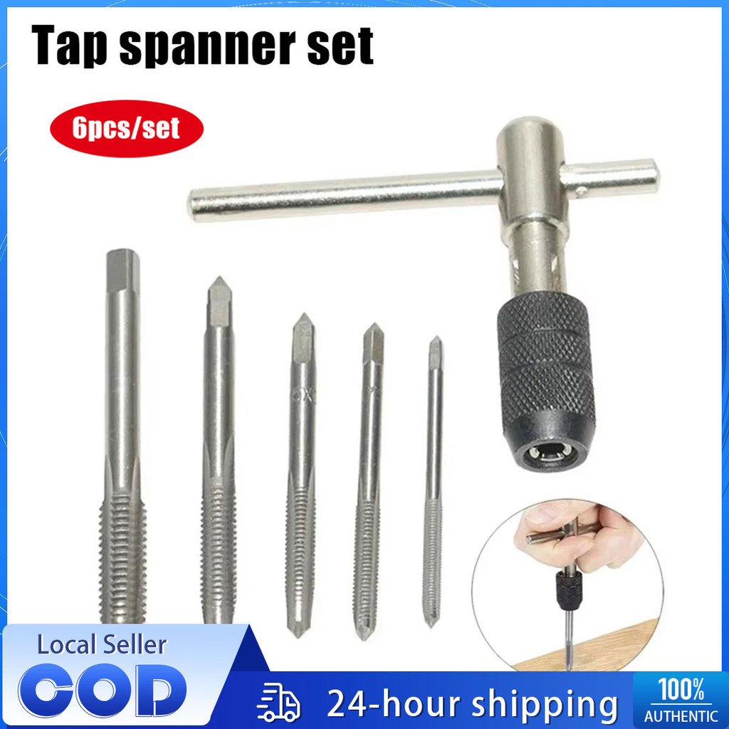 6pcs M3- M8 tap wrench set Spanner Tool Metal Nut Bolt Alloy Hand Tools ...
