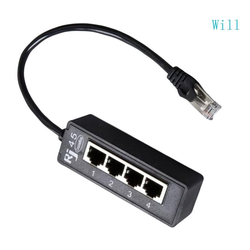 Will 4 Port RJ45 Networking Cable Splitter Adapter 4 Port Internet ...