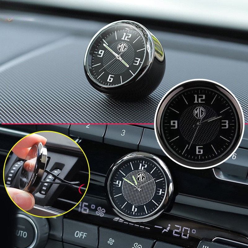 MG Car Mini Quartz Clock luminous Interior Center Console Vent Clock ...