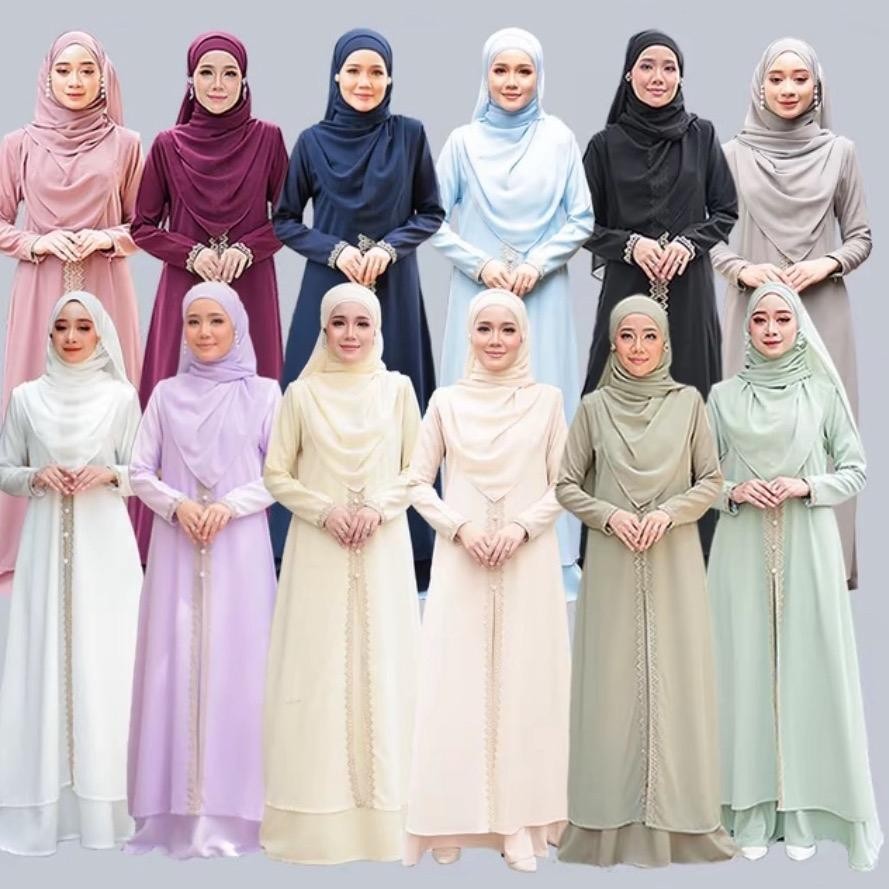 JUBAH | PLAIN LACE | BUTTON HANDMADE | MUSLIMAH | READY STOCK | Shopee ...