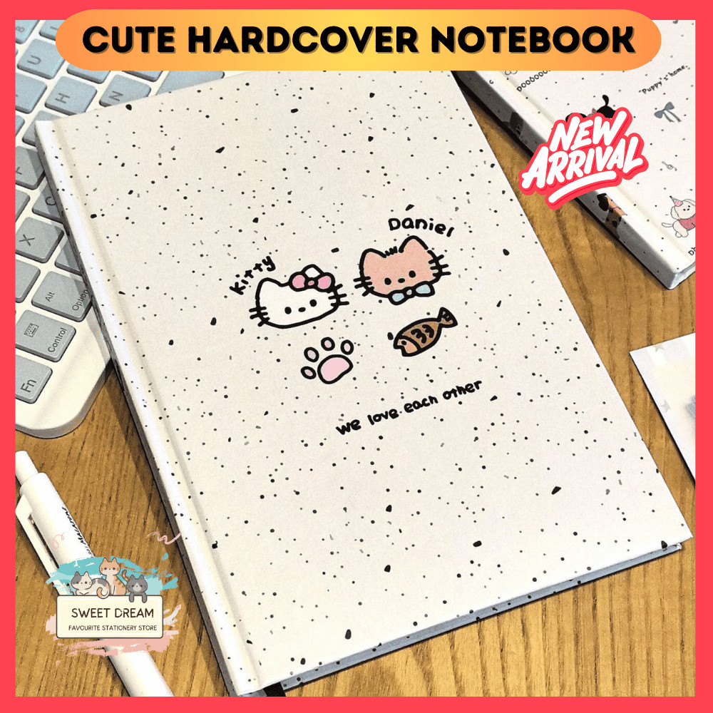 SANRIO Hello Kitty & Daniel A5 Size Horizontal Line Notebook Cute Hard ...